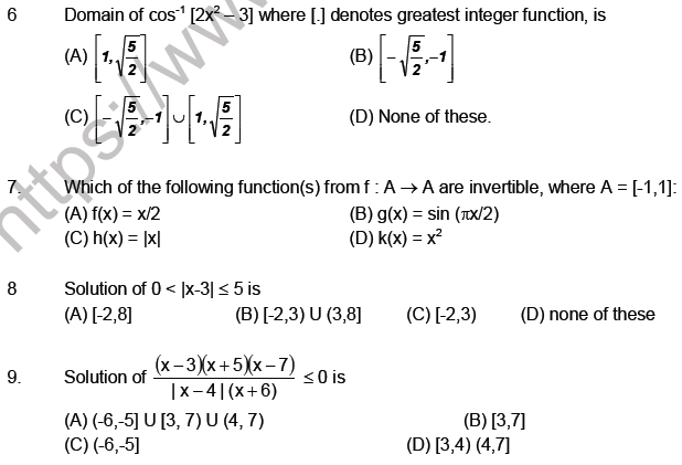 JEE Mathematics Relation and Functions MCQs Set B, Multiple Choice ... JEE Mathematics Relation and Functions MCQs Set B, Multiple Choice ...